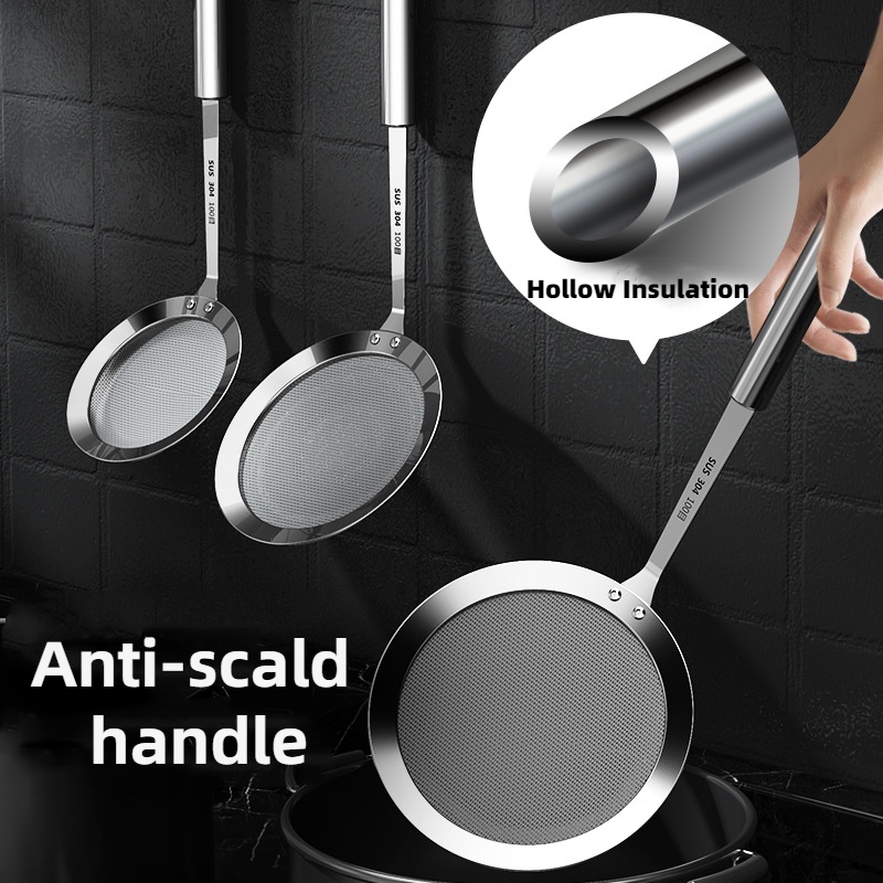 304 Stainless Steel Foam Oil Filter Spoon Fine Mesh Household Food ...