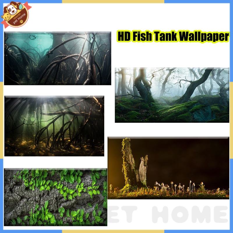 Fish Tank Background Paper 3D HD Wallpaper Aquarium Sticker Mural South ...