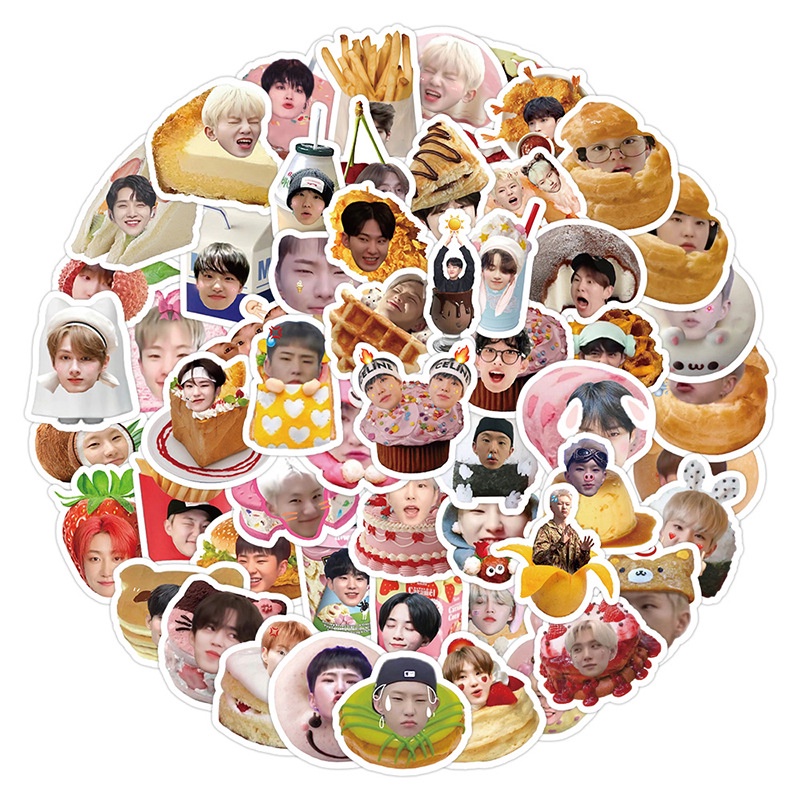 104PCS Korean Boy Band KPOP SEVENTEEN Food Stickers for Helmet Bicycle ...
