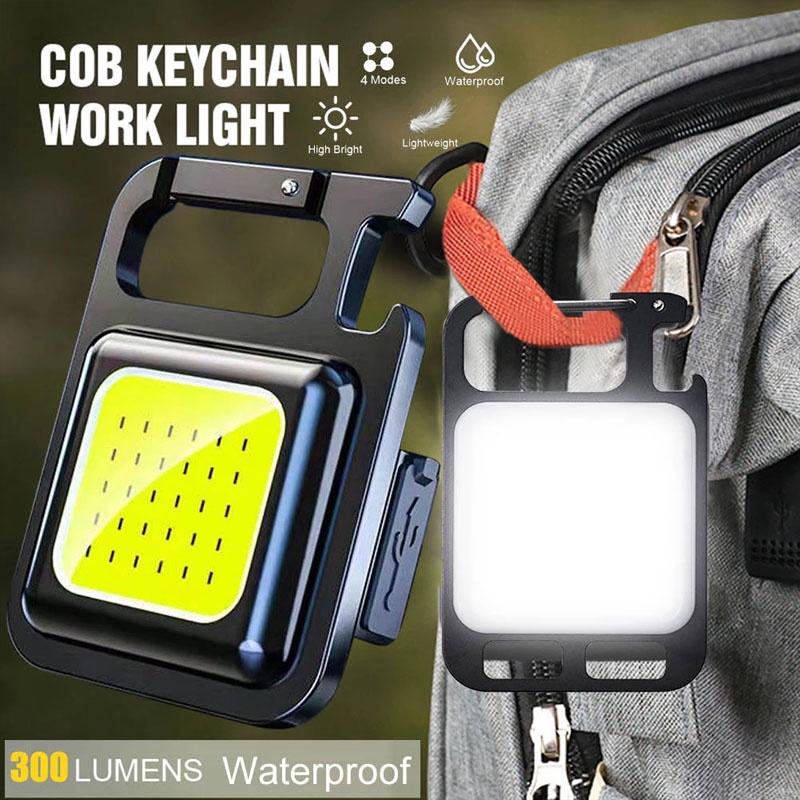 30COB Portable LED Camping Flashlight Work Lights Pocket Keychains USB ...