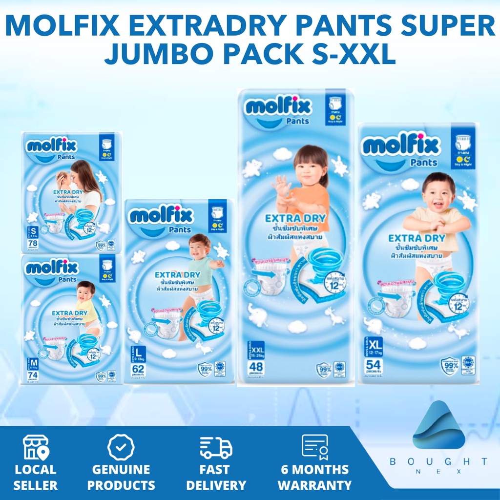 Molfix Extradry Pants Jumbo Pack S-XXL - Ultra-Absorbent & Super ...