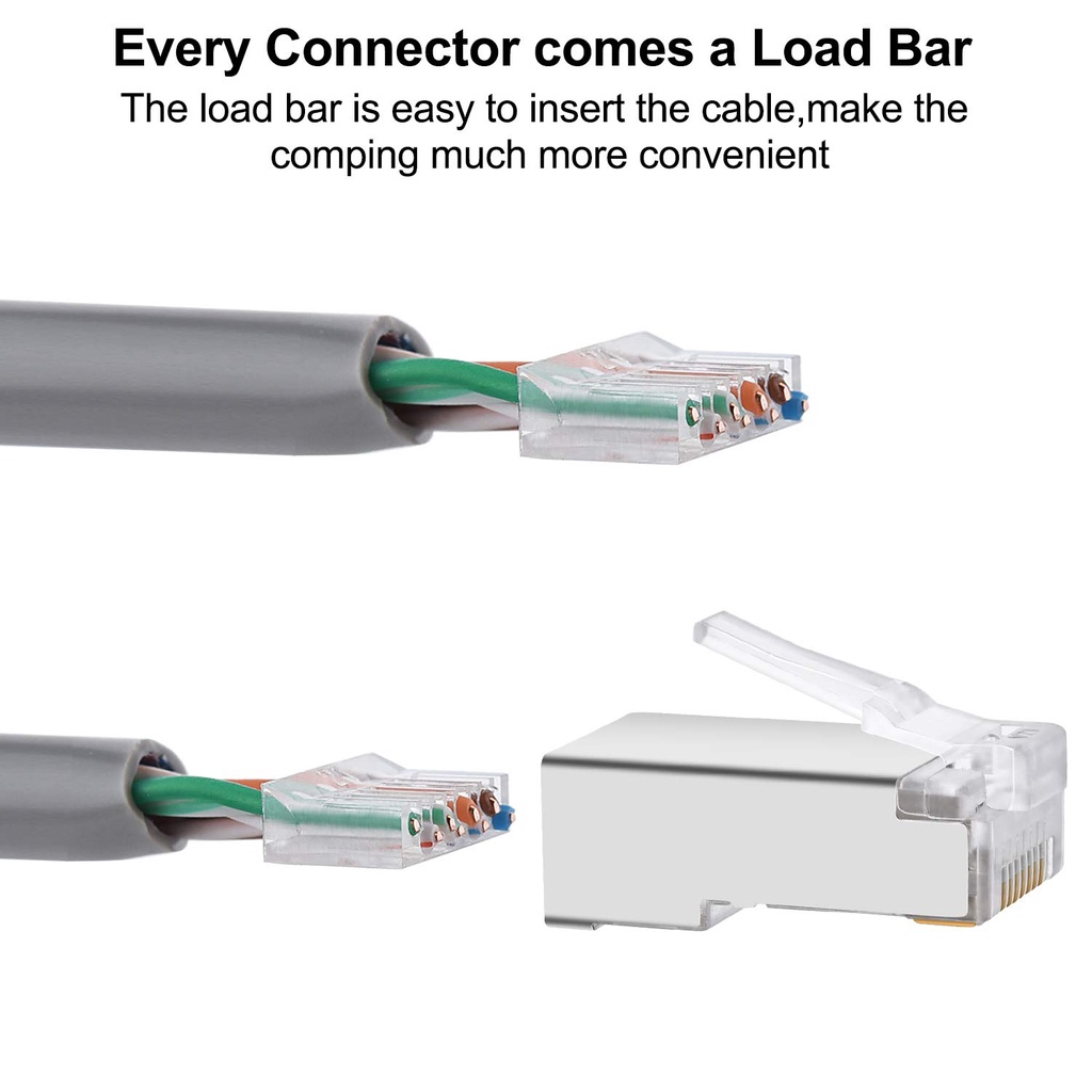 ZoeRax RJ45 Cat6 Connector,Two-Piece Design Modular Network Plug ...