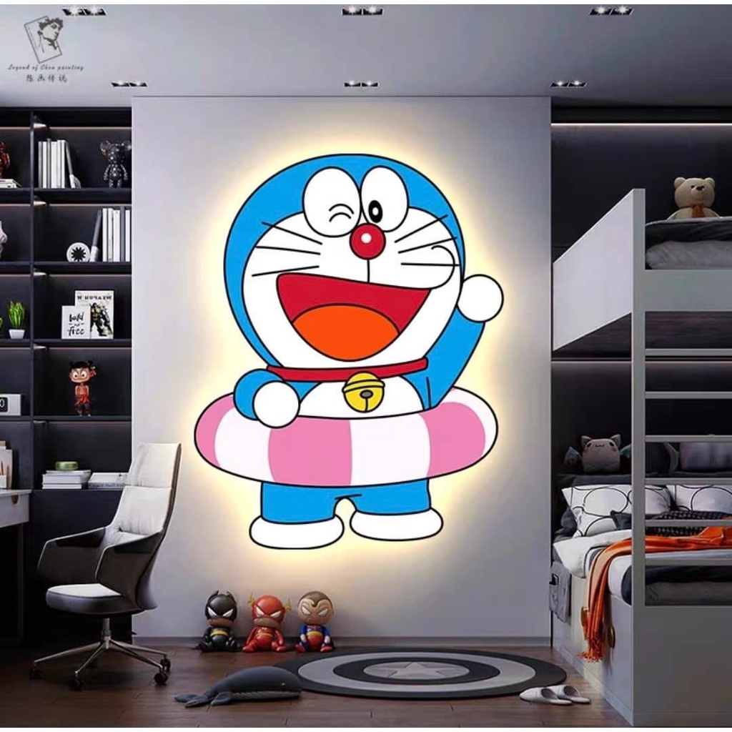 High-end Doremon chibi painting with led lights and beautiful glossy ...