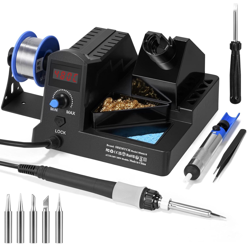 Soldering Station 100W Soldering Iron Set,180 C- 480 C Adjustable ...
