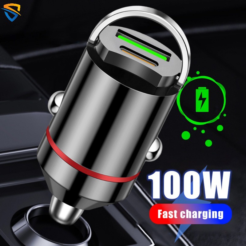 Plastic Pull Ring Invisible Car Charger 100w USB Fast Charging QC3.0 ...