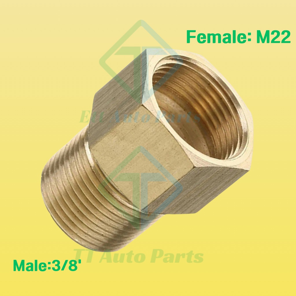 10A-38BSP-M22153/8BSP x M22 x 1.5 ADAPTOR(10) M22 FEMALE TO 3/8" MALE THREAD FITTING ADAPTER ...