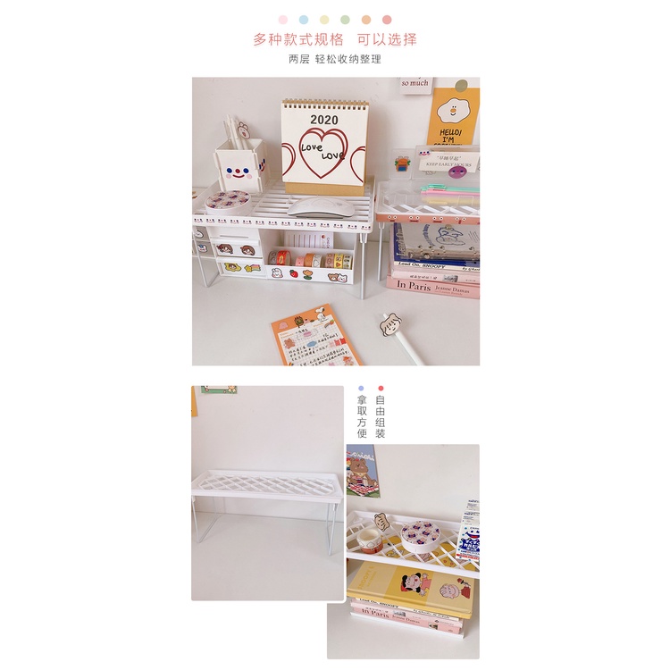 Korean Style Simple Foldable Storage Rack Student Desktop Organizer ...