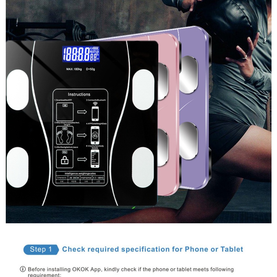 Smart Body Fat Composition Scale MI Fat Analyzer Intelligent Weighing ...