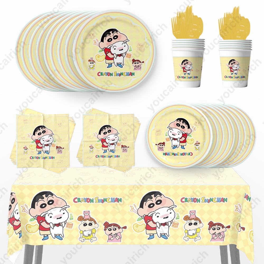 Crayon Shin-chan Party Supplies Paper Plates Cups Birthday Party ...