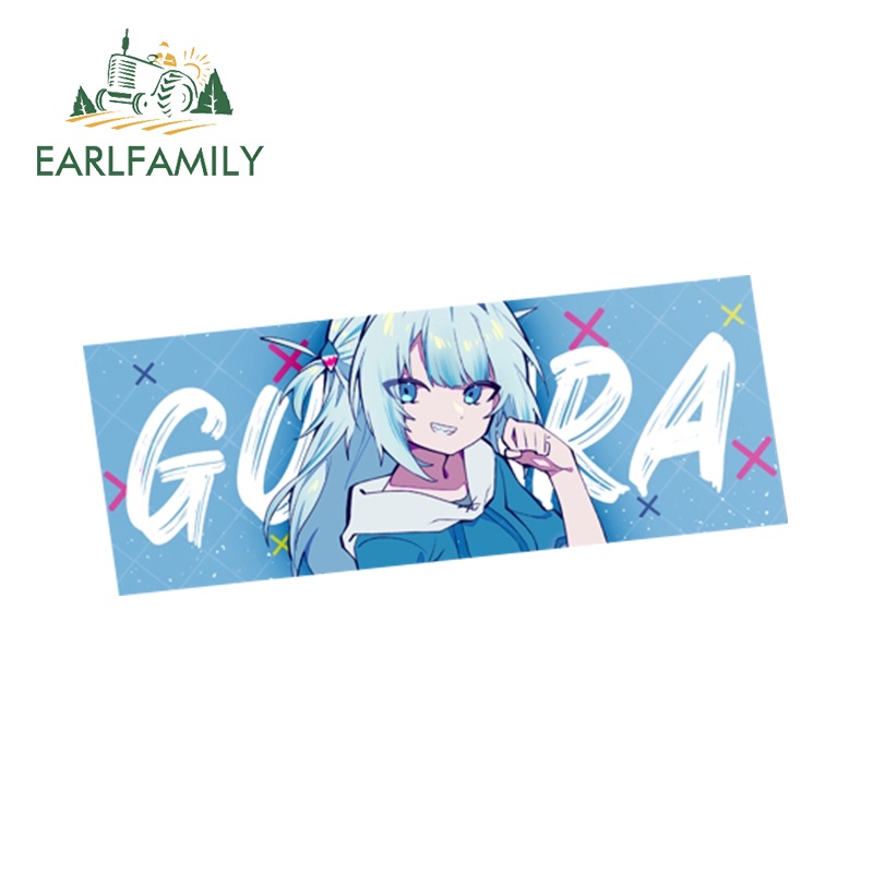 EARLFAMILY 13cm Hololive Cute Gura Slap Car Sticker Vinyl Waterproof ...