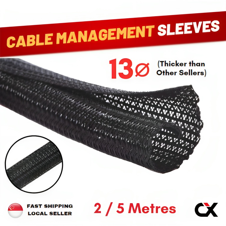 (SG) Cable Management Sleeves Cord Protector Wire Loom Tubing for USB ...
