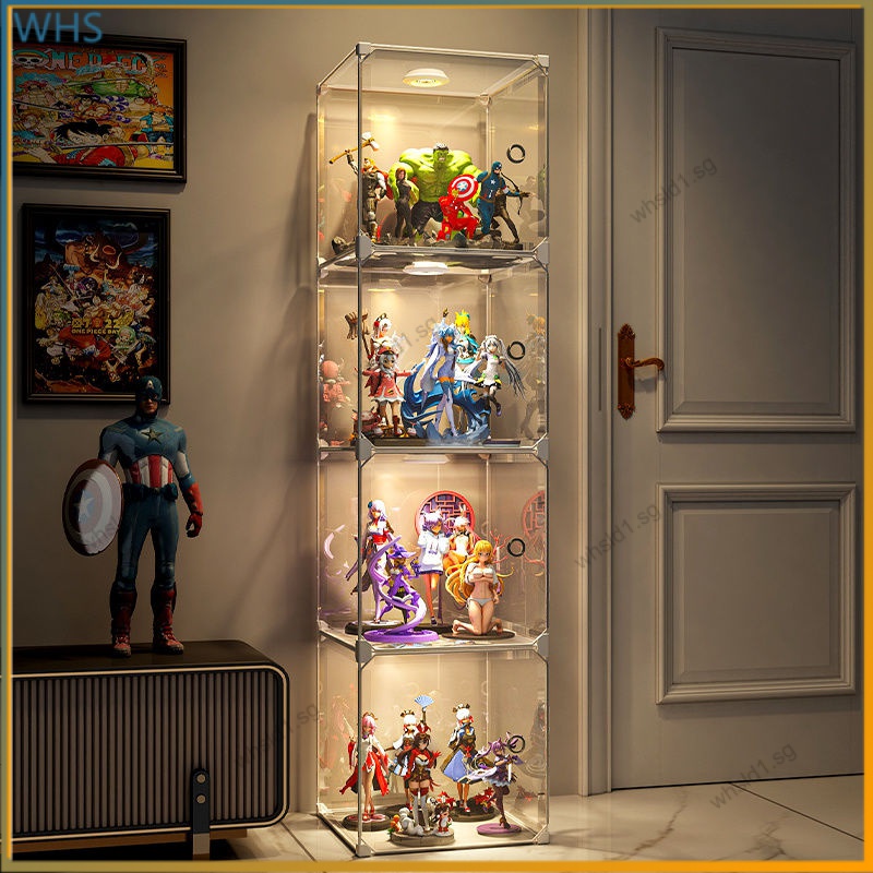 Shoe rack transparent hand puppet display cabinet toy storage box home ...