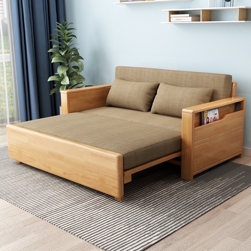 {SG Sales} With Couch Folding Foldable All Solid Wood Multi-Functional ...