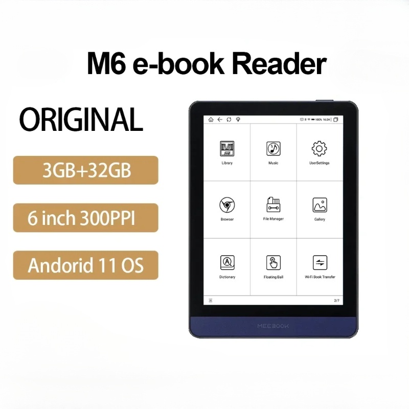 Original Meebook M6 E-book Reader 6 inch E-ink 300PPI Screen Ereader ...