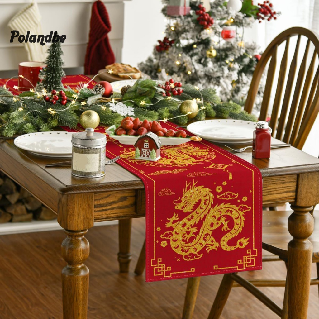 pe Chinese Dragon Table Flag Dragon Motif Table Runner Dragon Print ...