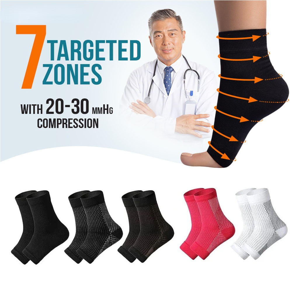 1 Pair Ankle Brace Compression Sleeve for Pain Relief Neuropathy Relief ...