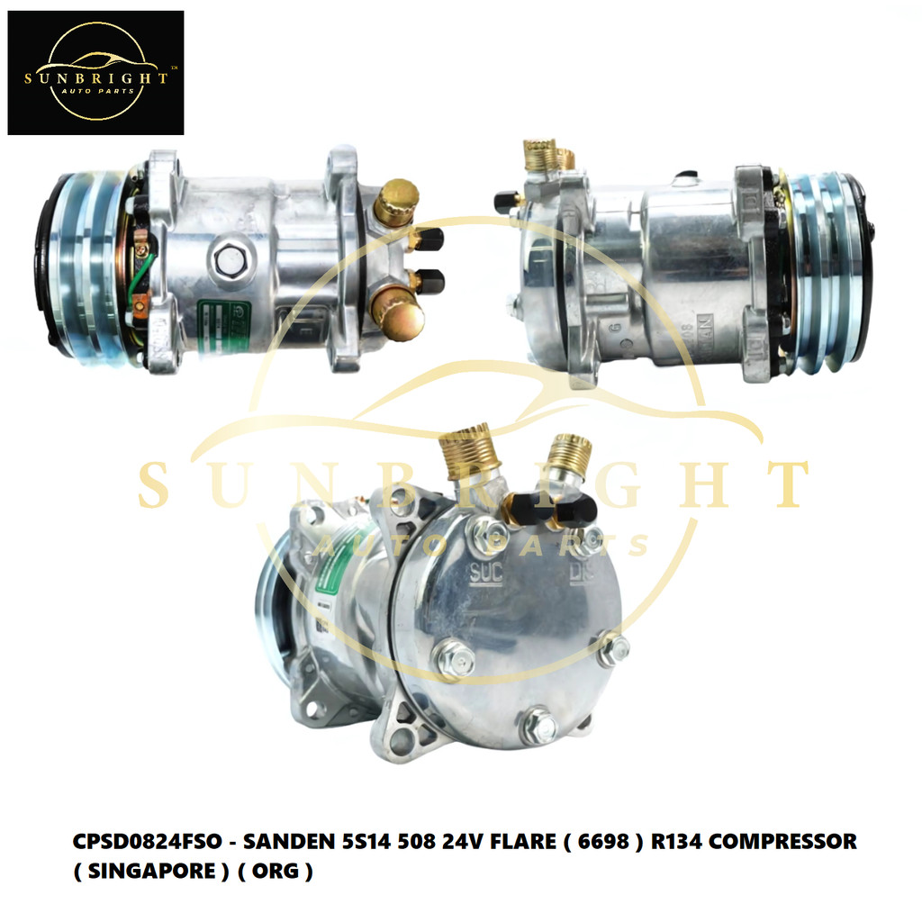 SANDEN 5S14 508 24V FLARE ( 6698 ) R134 COMPRESSOR ( ORG ) | Shopee ...