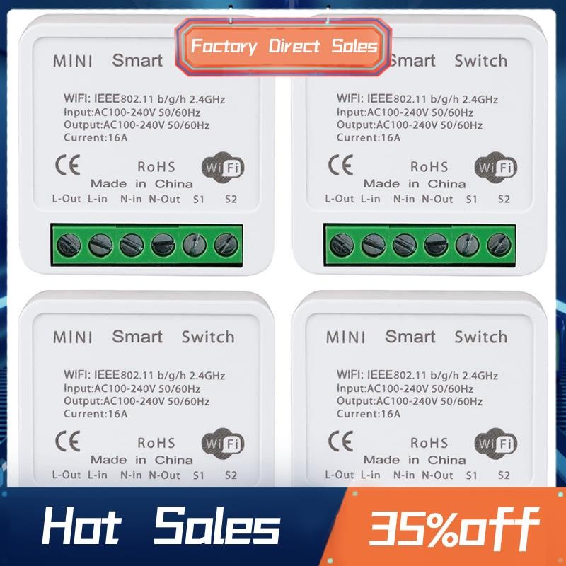 4PCS WiFi Smart Switch Light Switch, APP Remote Control, DIY Mode, LAN ...