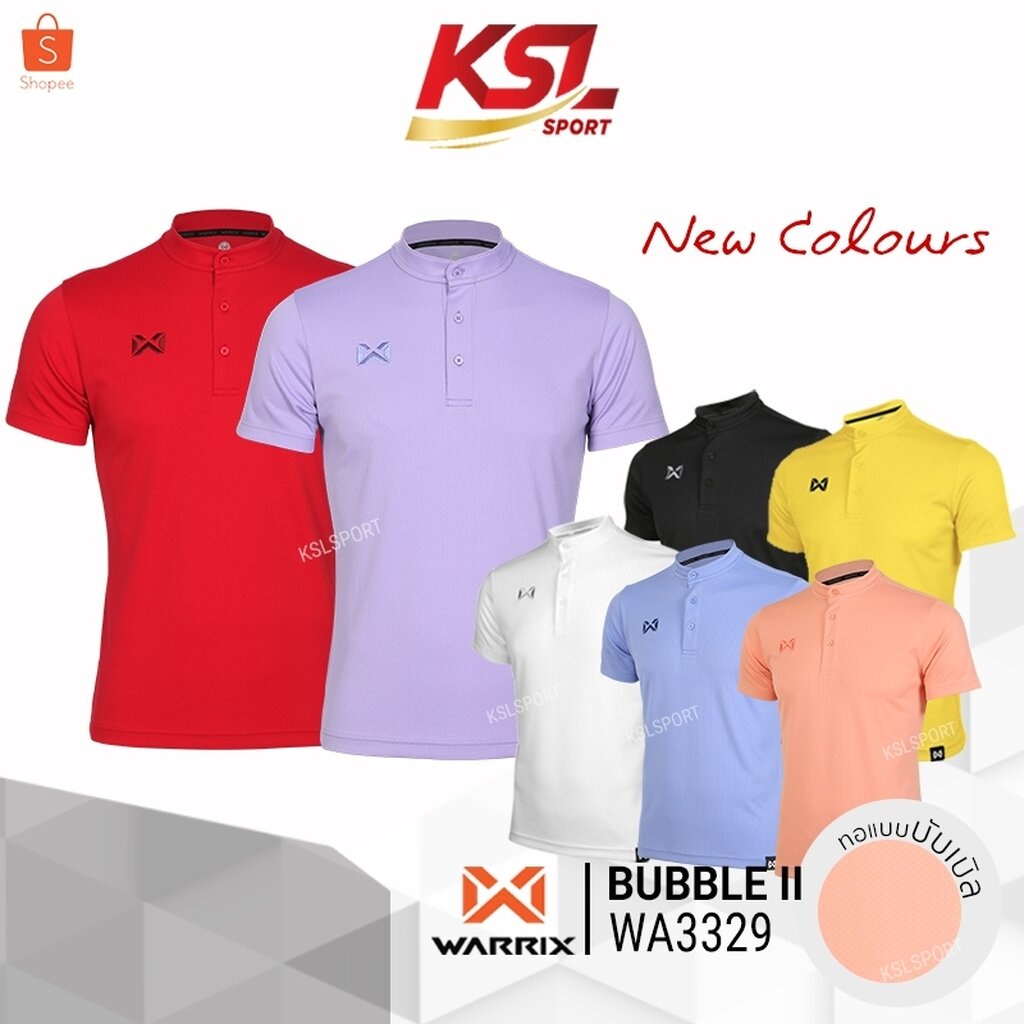 WARRIX Polo Shirt Mandarin Collar Short Sleeve Microfiber Fabric Comfortable To Wear Work Bubble ...