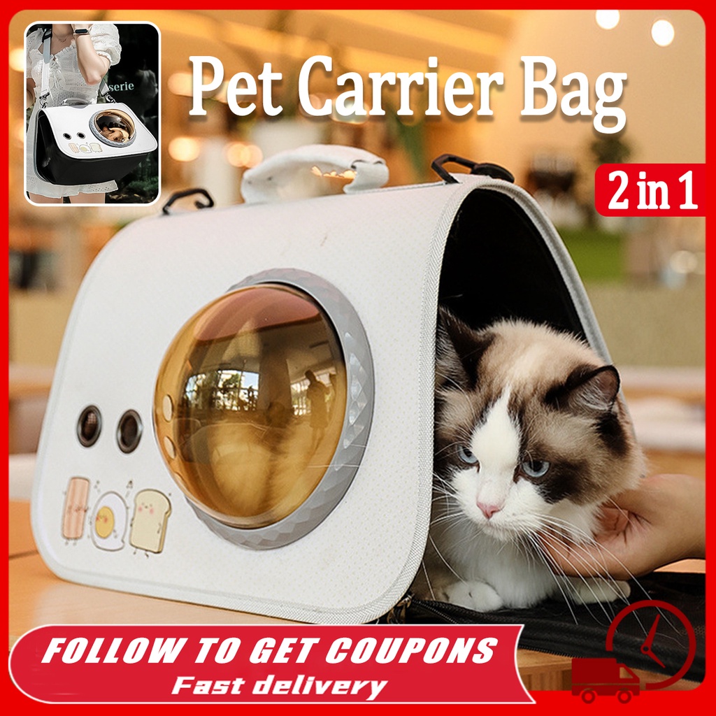 Pet Carrier Bag Dog Cat Bag Travel Essentials Foldable Portable ...