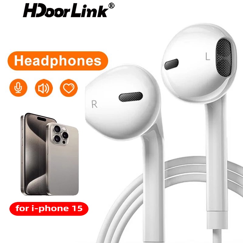 HdoorLink USB C Wired Type-C Earbuds Phone Headphones for IP/hone 15 ...