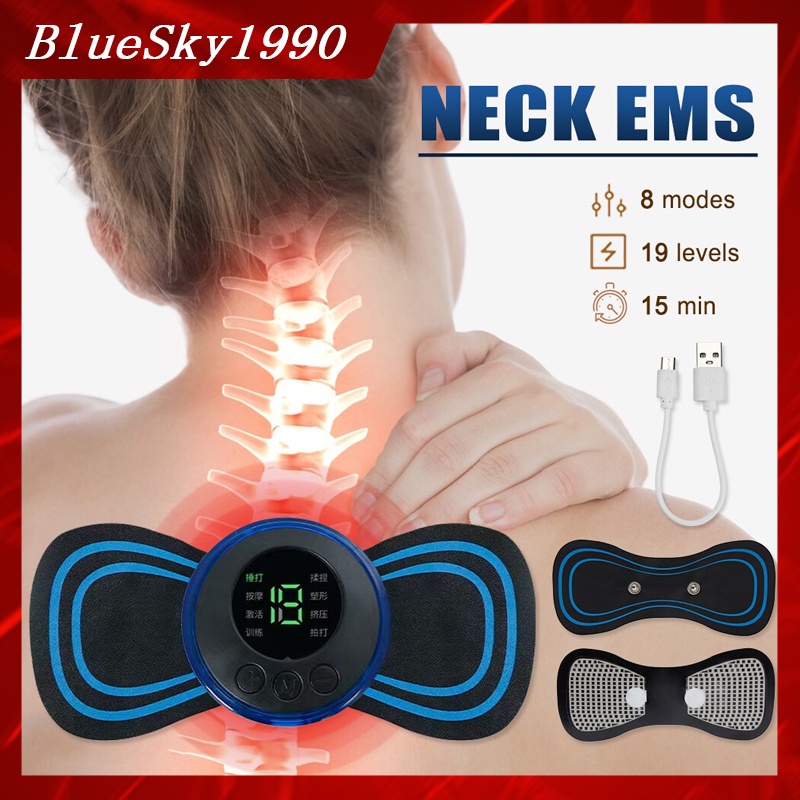 Mini Neck Massager Portable EMS Body Relax Massager Electric ...