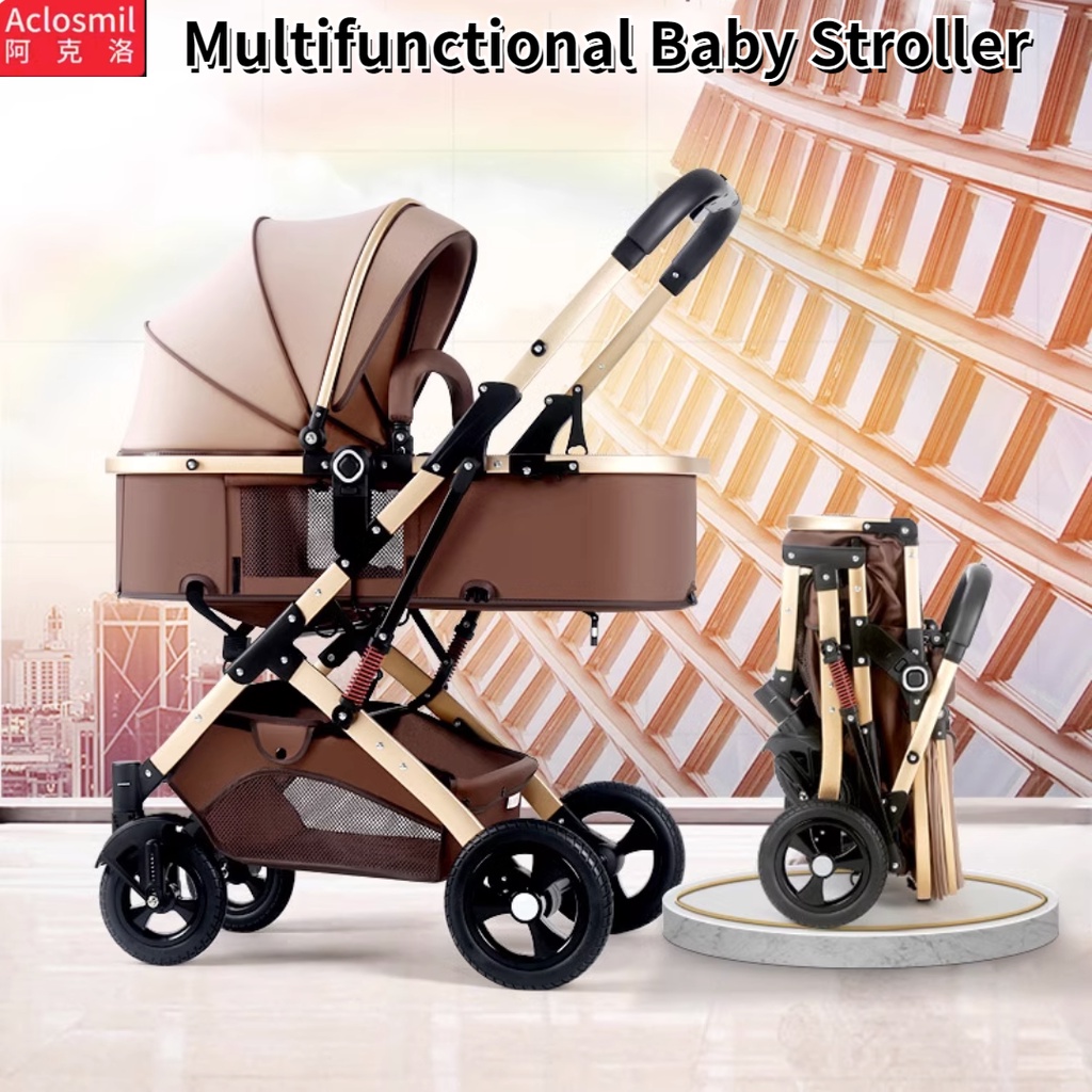 Aclosmil Multifunctional Folding Baby Pram Stroller Outing Pushchair ...