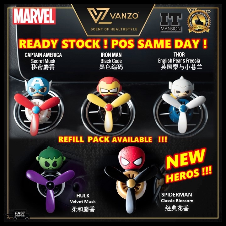 Vanzo Marvel Series Scent Car Vent Perfume Car Air Freshener Car ...