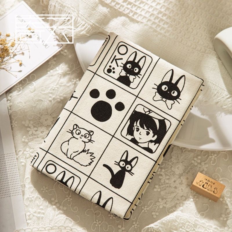 Cute Cat Fabric Handmade Book Cover Hobo A5 A6 Adjustable Book Cover ...