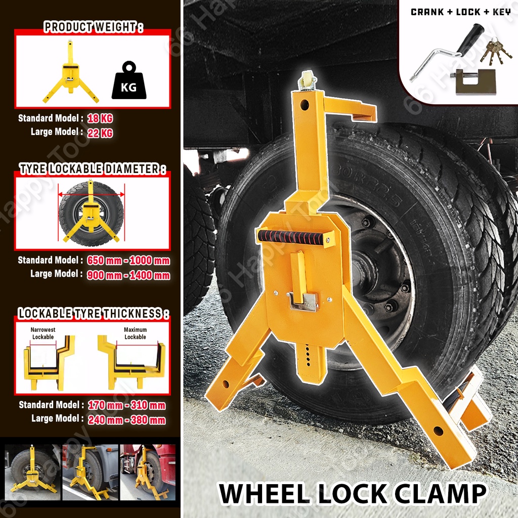 3 Forks Wheel Security Tyre Lock Clamp Car Truck Lorry Tire Anti-Theft ...