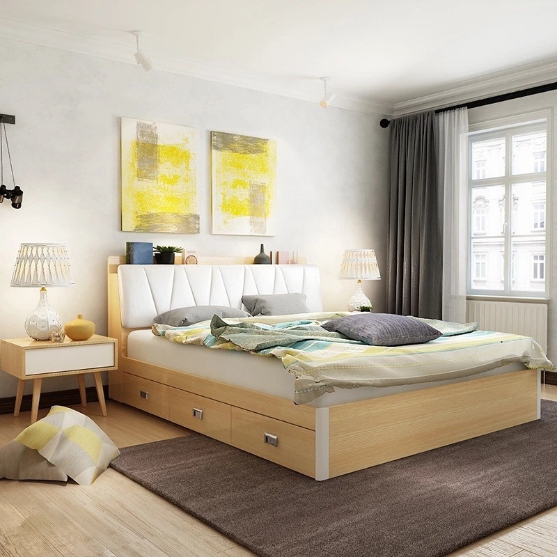 【Pre-Order】bed modern and simple storage bed economical 1.8m/1.5m ...