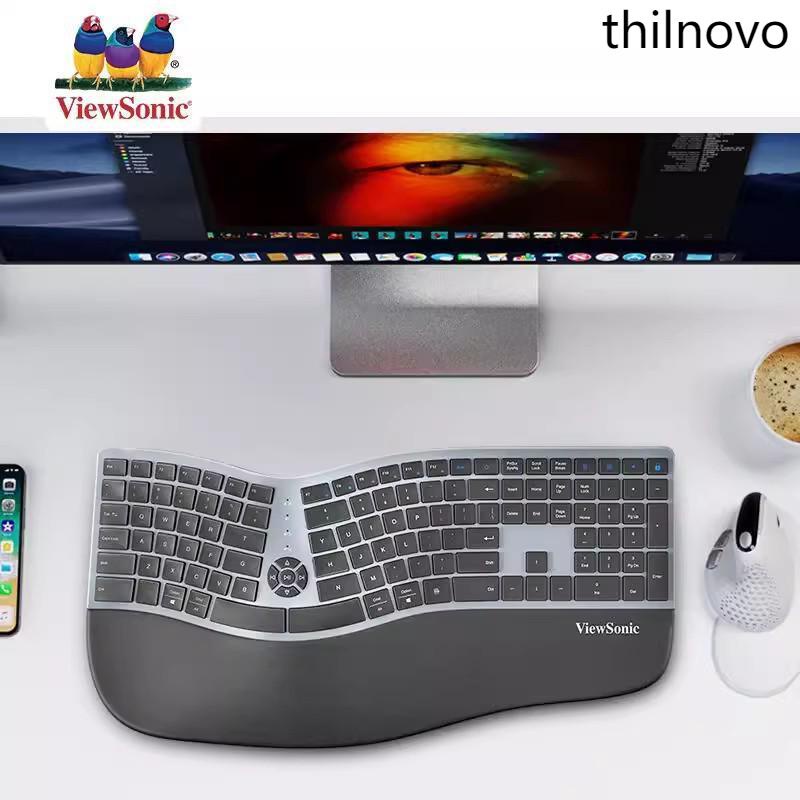 ViewSonic Ergonomic Keyboard Wireless Bluetooth dual mode rechargeable ...