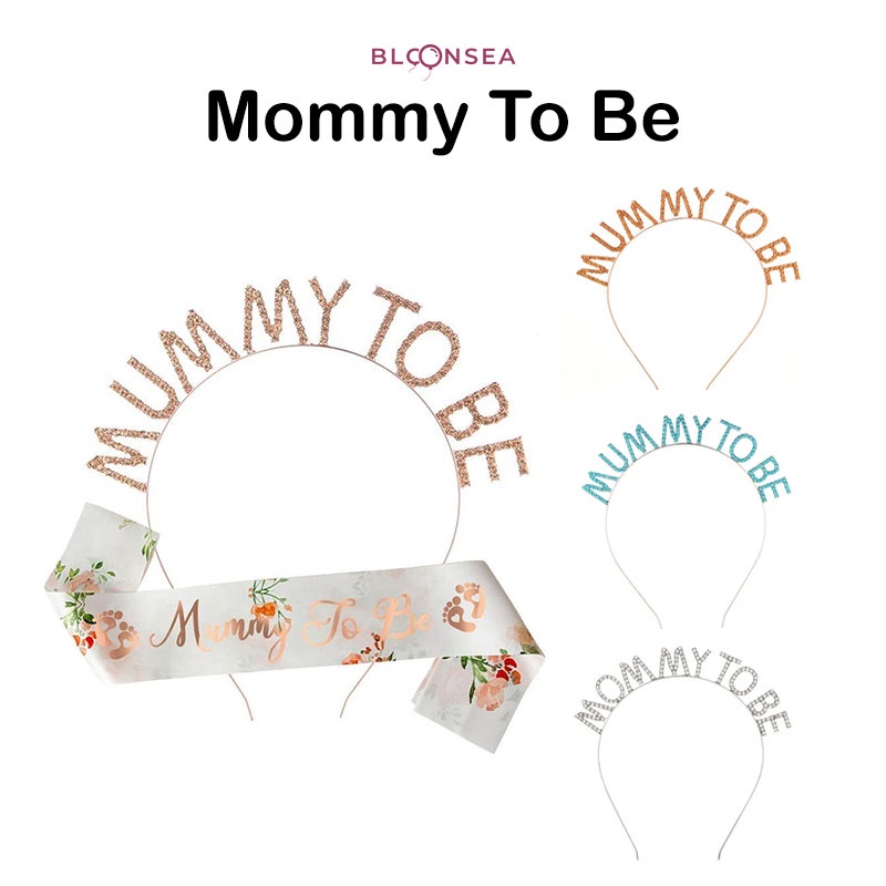 Mummy To Be Headband Hair Band Gender Reveal Set Mom Sash Birthday ...