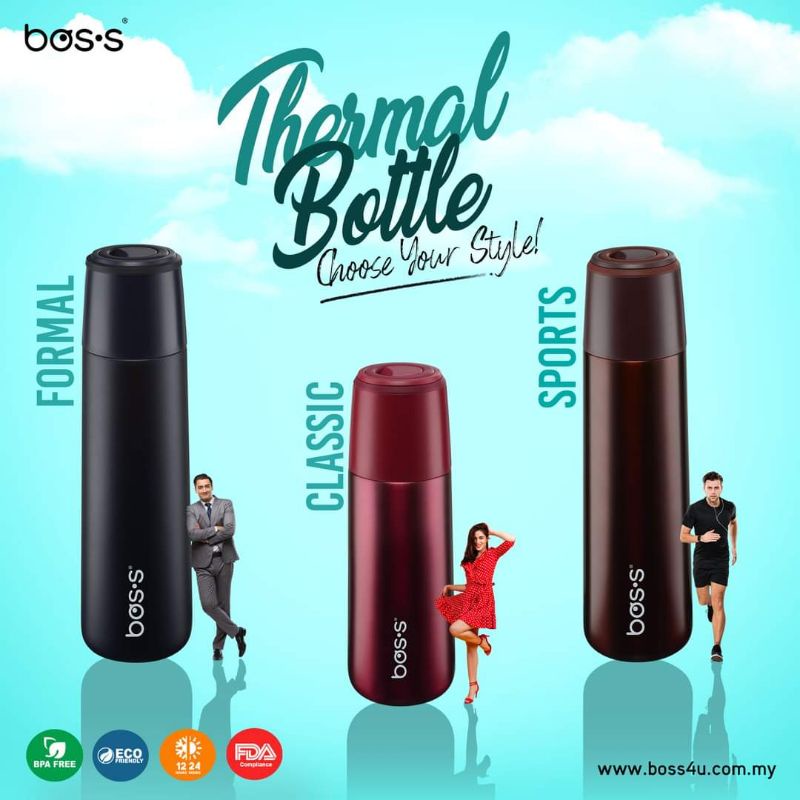 BOTOL AIR/BOS'S STAINLESS STEEL BI Thermal Bottle /cooler and warmer ...