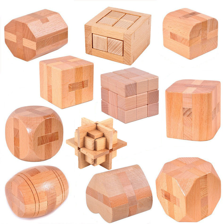 Wooden Educational Toy Kongming Lock Luban Lock Octagonal Body Willow ...