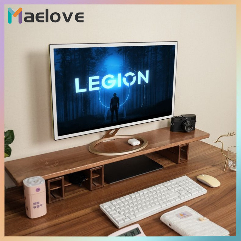 Solid Wood Monitor Booster Stand Desktop Computer Shelf Desktop ...