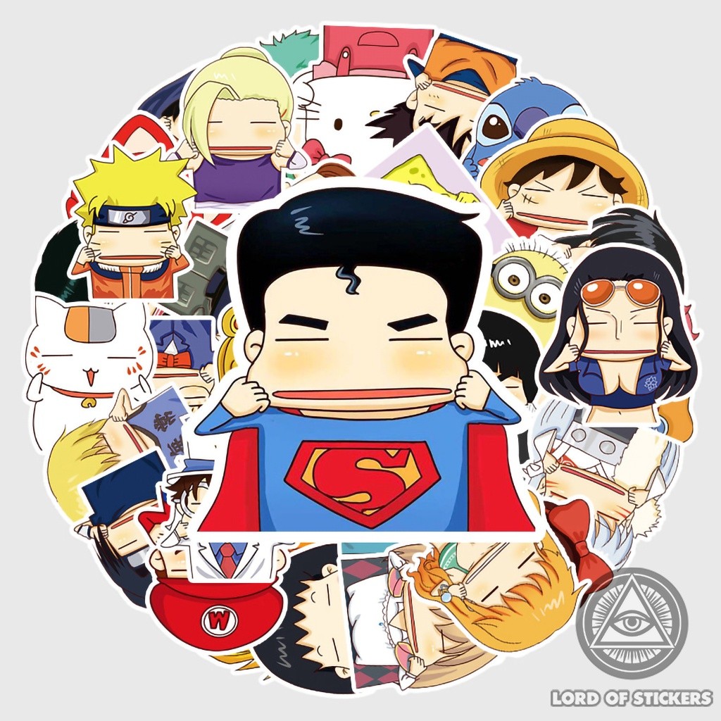 Set of 50 Cute Cartoon Character Stickers Cute Meme Stickers Waterproof ...