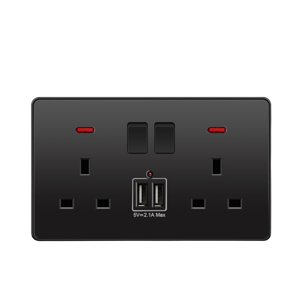 Home USB Port Charging Office Easy Use UK Plug Flat Plate Double ...