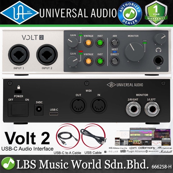 Universal Audio Volt 2 USB C Audio Interface with 2 Preamps and ...