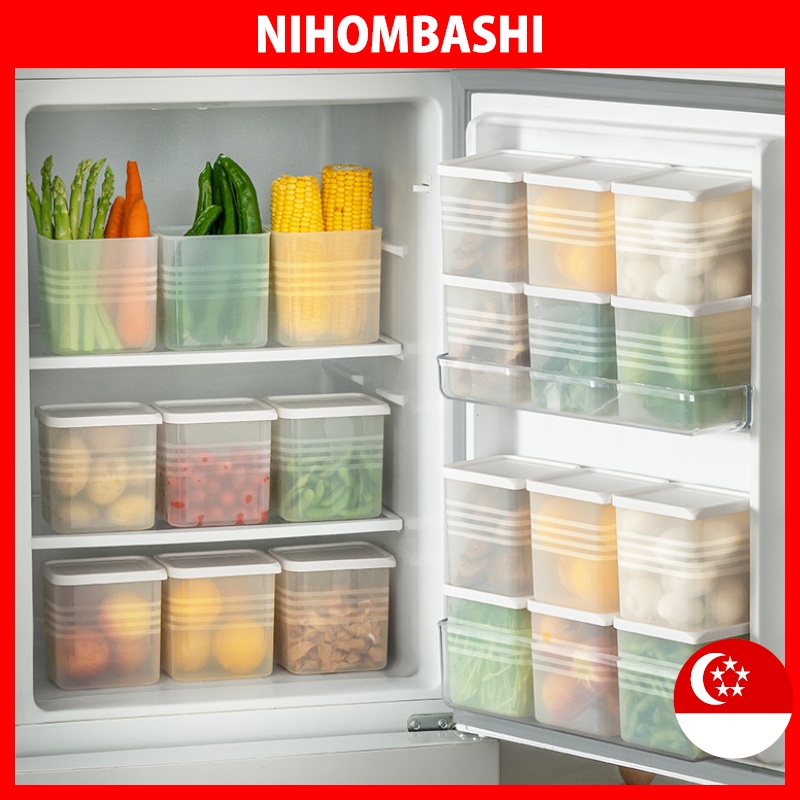 Kitchen Storage Box with Lid / Fridge Dry Food Rice Plastic Organizer ...