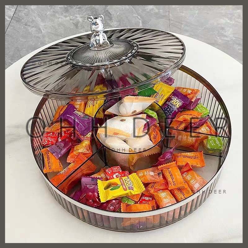 OHHDEER 4 Compartments Snack Tray with with Lid Snack Trays for Party ...