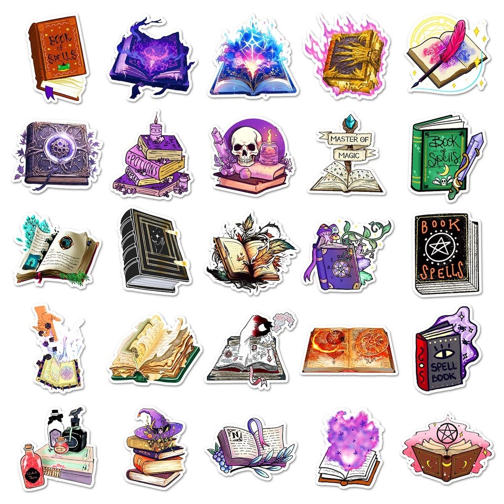 Frk1 Hip Hop Sticker 50pcs Magic Book Non-Repetitive Luggage Sticker ...