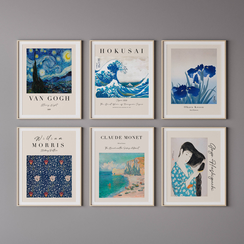 Eclectic Gallery Wall Set, Set of 4 Prints, Vintage Print Set,museum ...