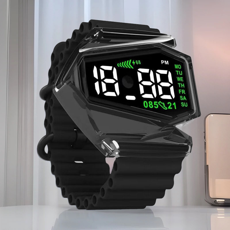2025 New Night Glow Digital Fighter Aircraft Watch For Kids Sports ...