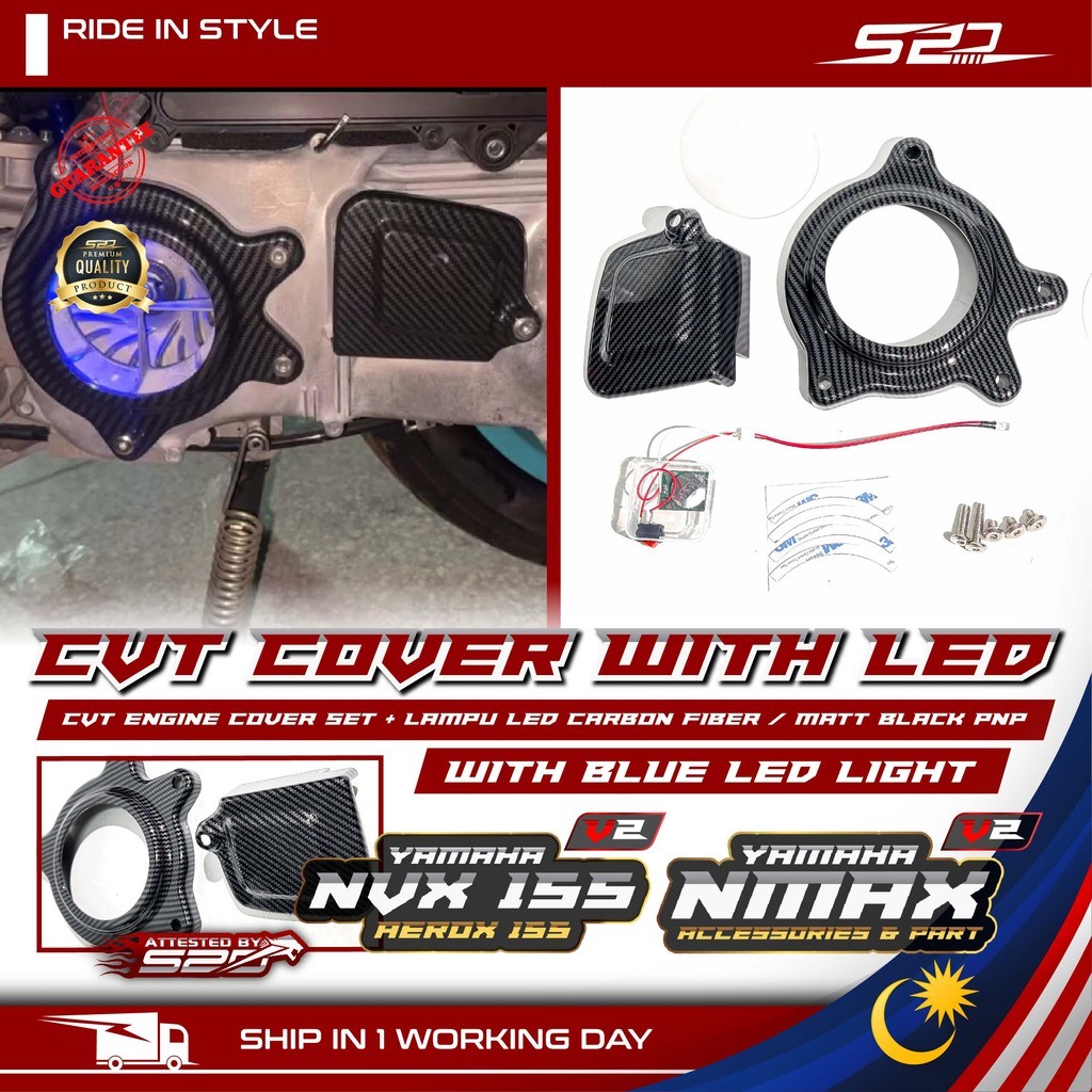 CVT Cover Transparent With LED NVX 155 V2 AEROX NMAX V2 CVT Engine ...