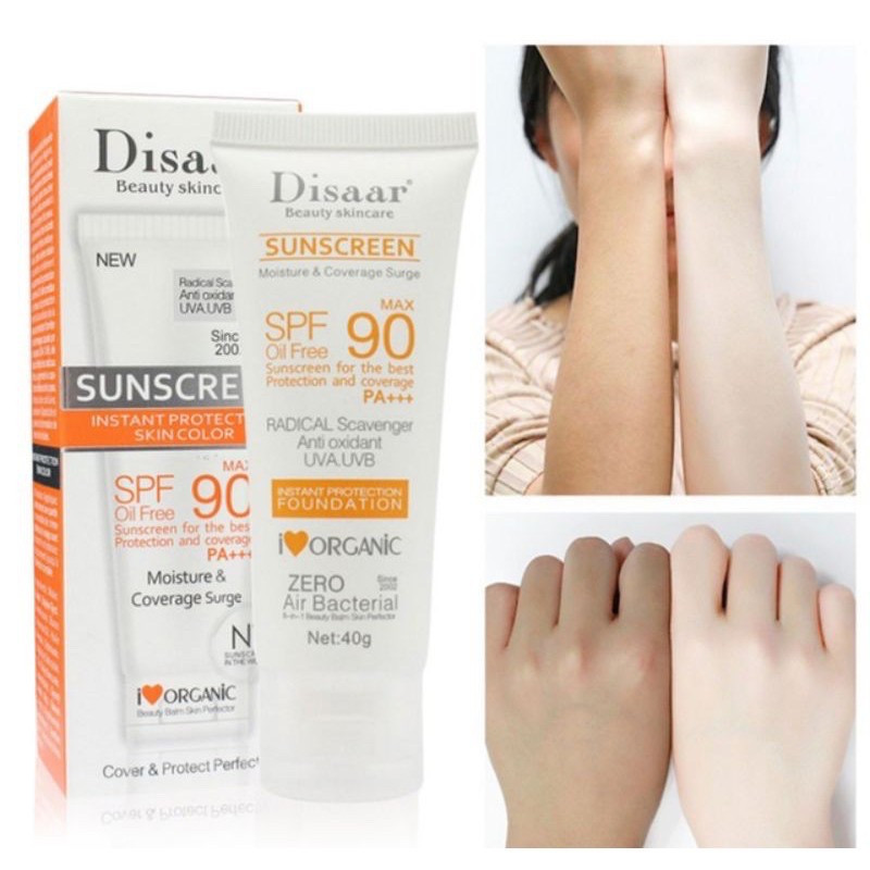 SADOER_OFFICIAL Disaar Facial Sunscreen Cream Spf Max 90 Oil SPF90+ 40g | Shopee Singapore
