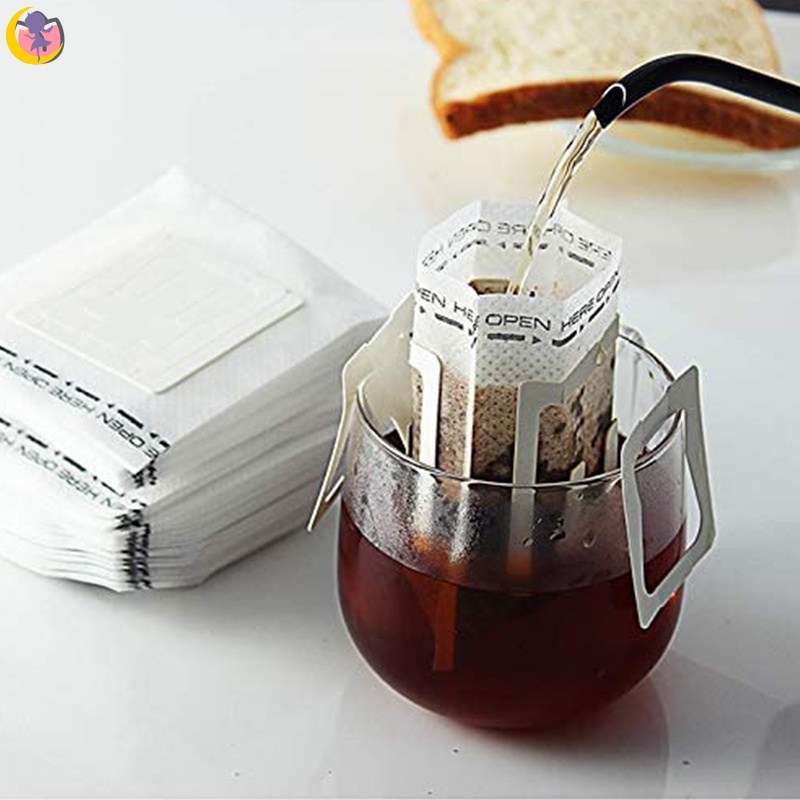 50Pcs/Pack Drip Coffee Filter Bag Portable Hanging Ear Cup Coffee ...