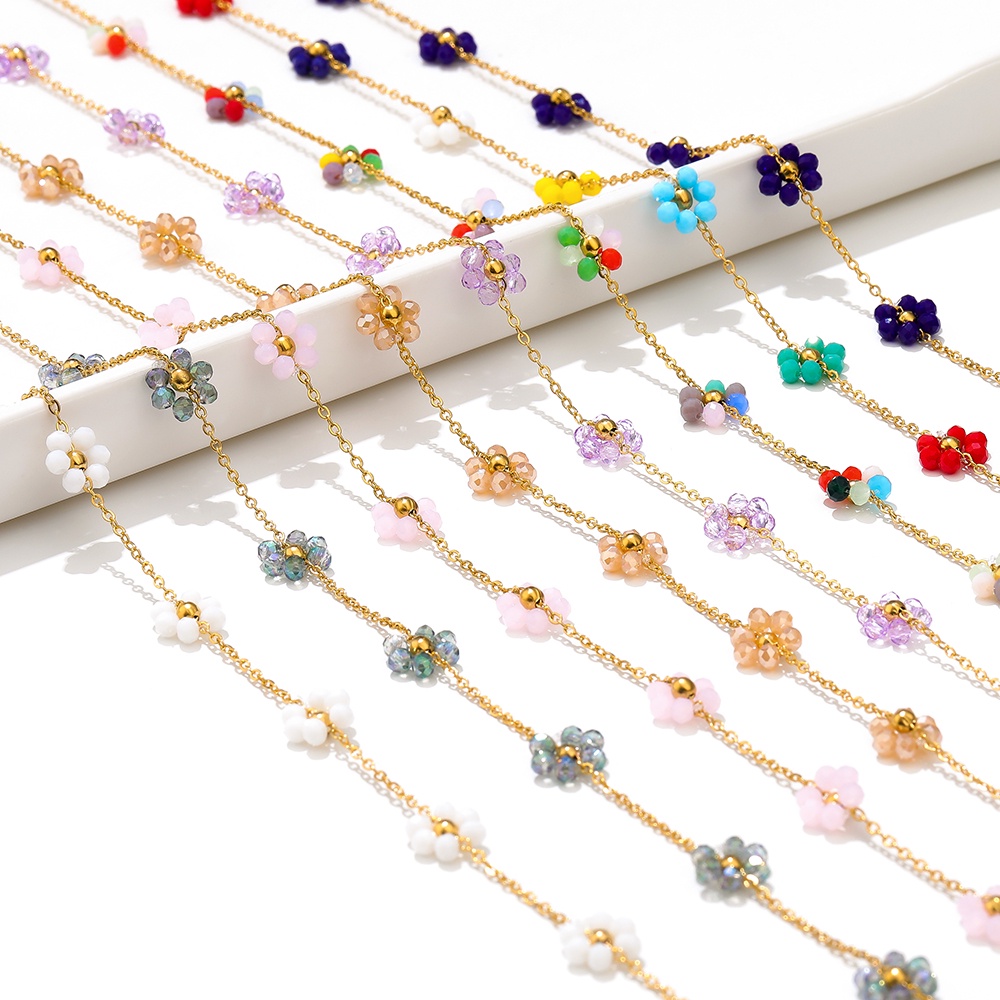 1 Meter Stainless Steel Daisy Flower Dainty Satellite Beaded Chains for ...