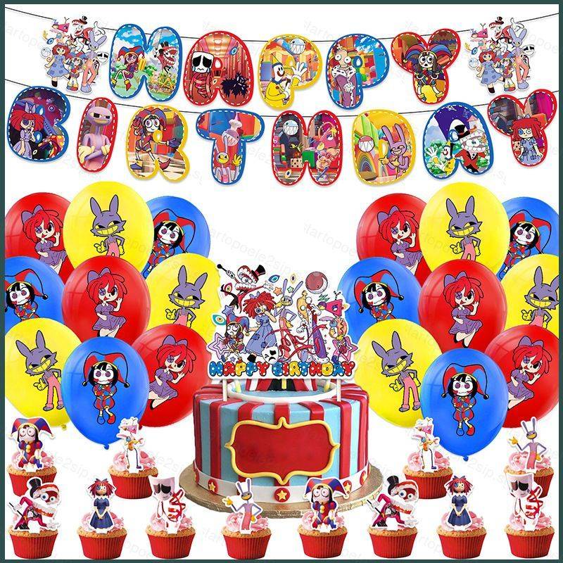 THE AMAZING DIGITAL CIRCUS theme kids birthday party decorations banner ...