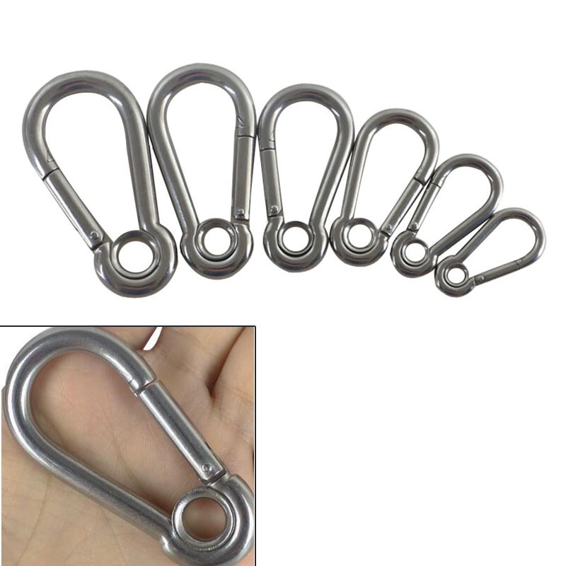 304 / 316 Stainless Steel Heavy Duty Carabiner Clip Spring Snap Hook ...